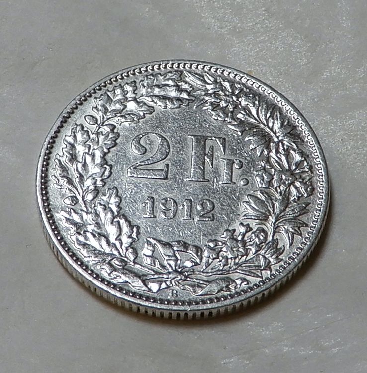 Silber Münze, 1912 , 2 Franken (Gebraucht) in Luzern für CHF 6 – mit Lieferung auf Ricardo kaufen