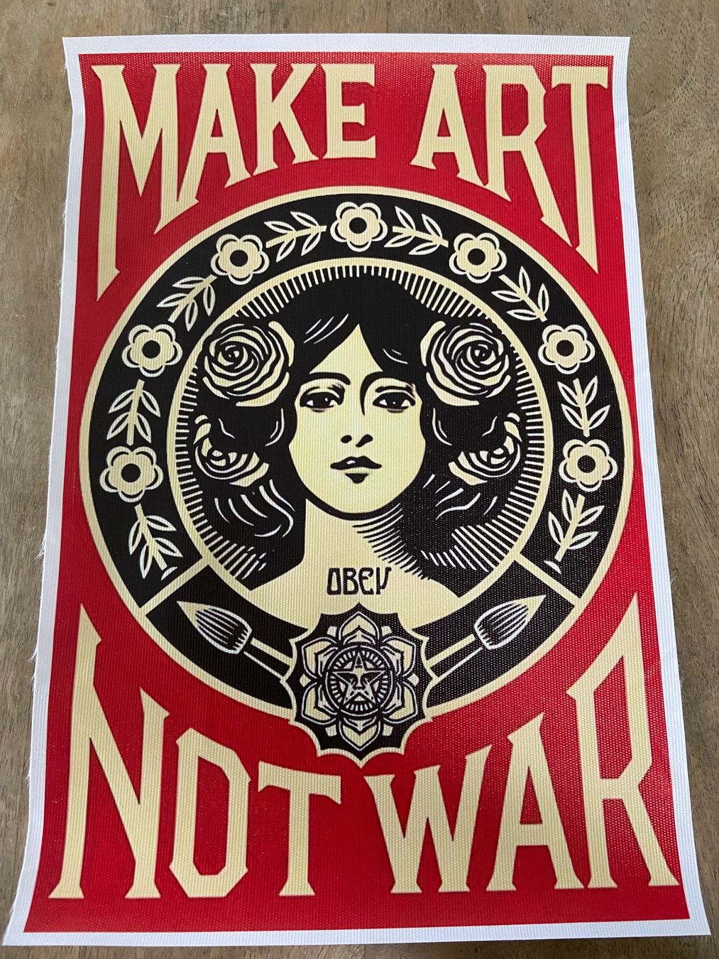 📌 Make Art Not War Obey Print 21 x 31 cm Anti-Krieg-Slogan (Neu und ...
