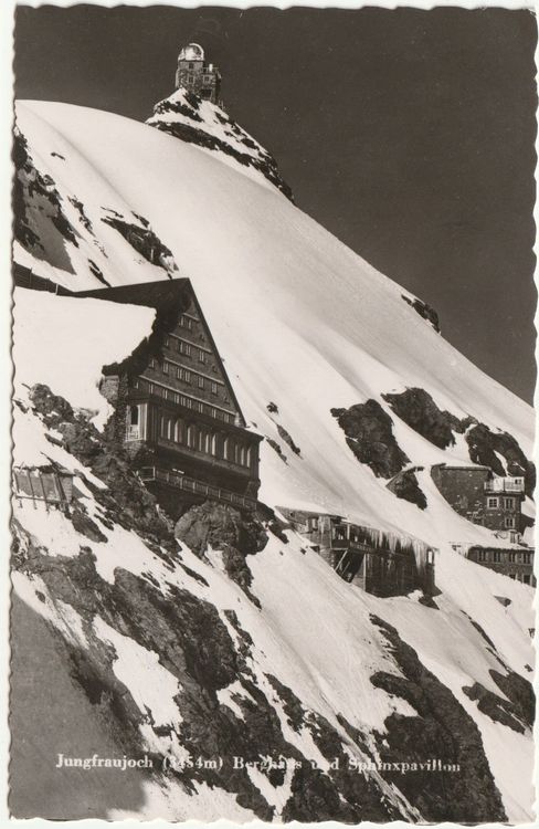 Foto-AK Jungfraujoch, Berghaus und Sphinx 1954 (Gebraucht) in Fislisbach für CHF 2 – mit ...