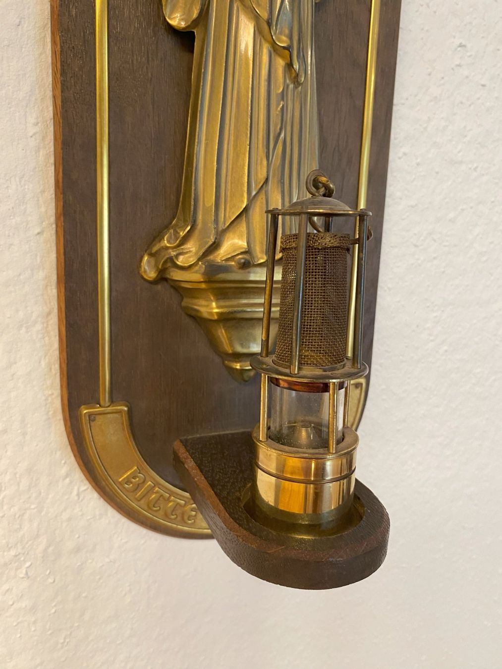 Heilige Barbara Holz Relief mit Bergbau Lampe (D'occasion) à ...