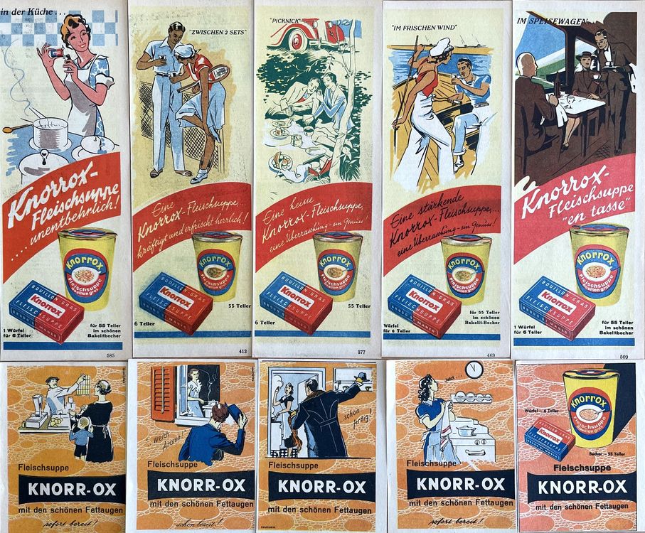 Knorr Ox - 11 alte Werbungen / Anciennes publicités 1947/48 (Gebraucht ...