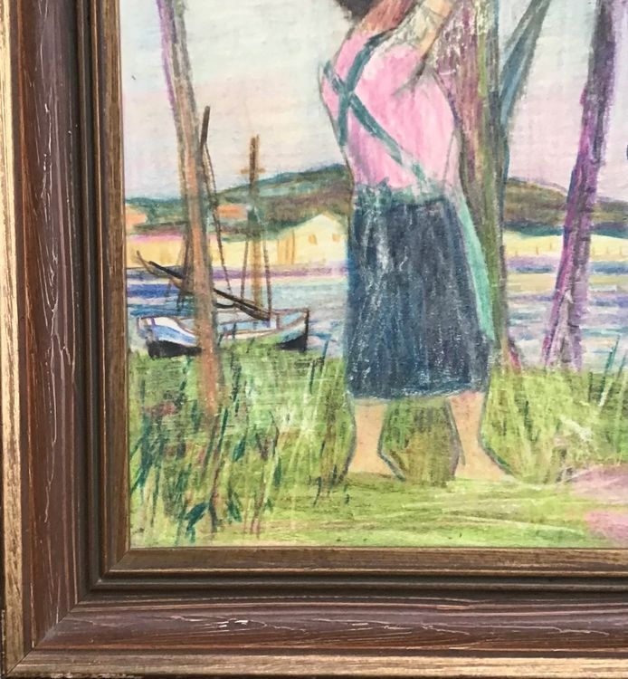 Leo DECK (1908-1997) öl Kreide Gemälde von eine Damme (Gebraucht) in Root für CHF 40 – mit ...