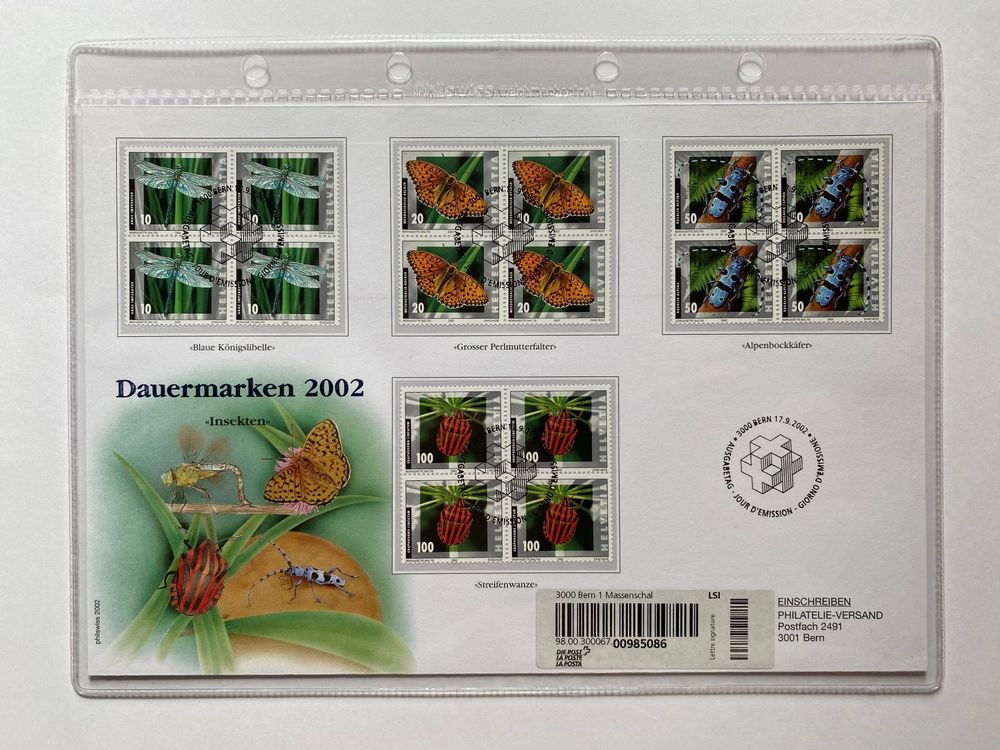 FDC Grossbrief Dauermarken Insekten 2002 ET (Neu (gemäss Beschreibung)) in Kirchenthurnen für ...