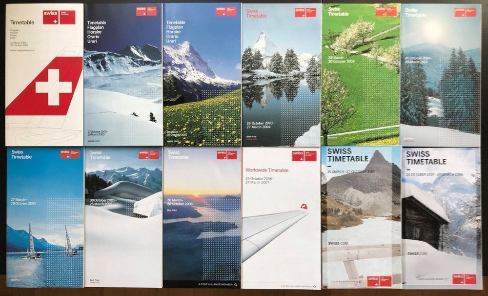 Flugplan Sammlung SWISS Alle 12 Ausgaben Komplett 2002-2008 (Neu ...