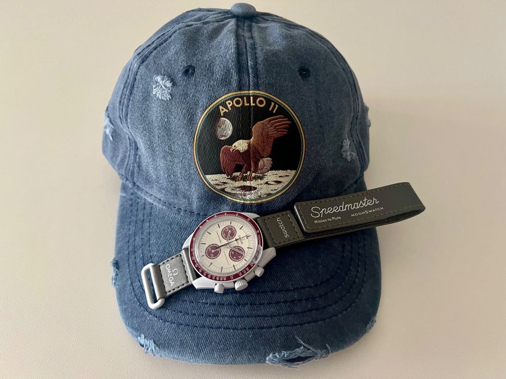 OMEGA x SWATCH Mission to Pluto, NO box&papers,Apollo 11 cap (Neu ...