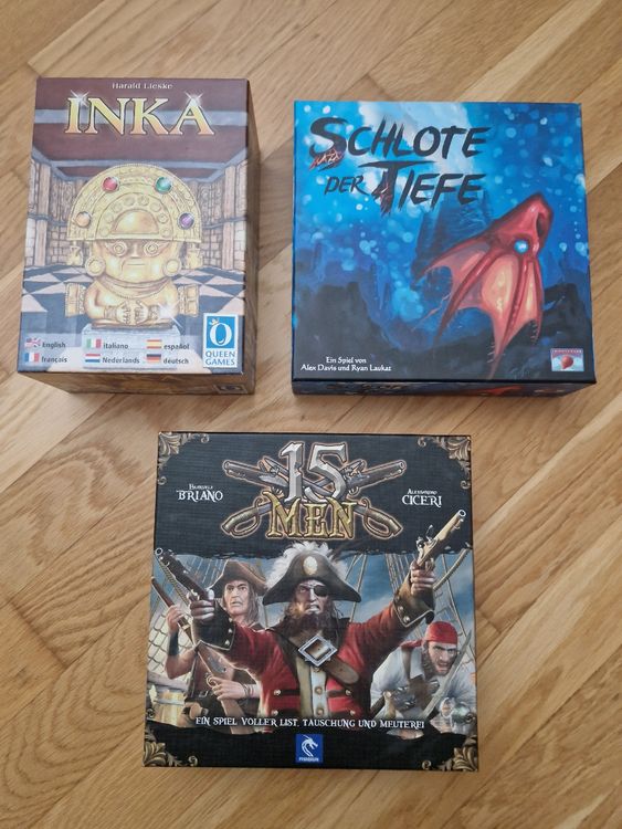 3 Spiele, INKA, Schlote der Tiefe und 15 Men (Neu (gemäss Beschreibung ...
