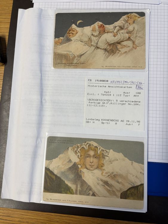 5 Historische Ansichtskarten von der Schweiz Berggesichter (Gebraucht) in Murgenthal für CHF 10 ...