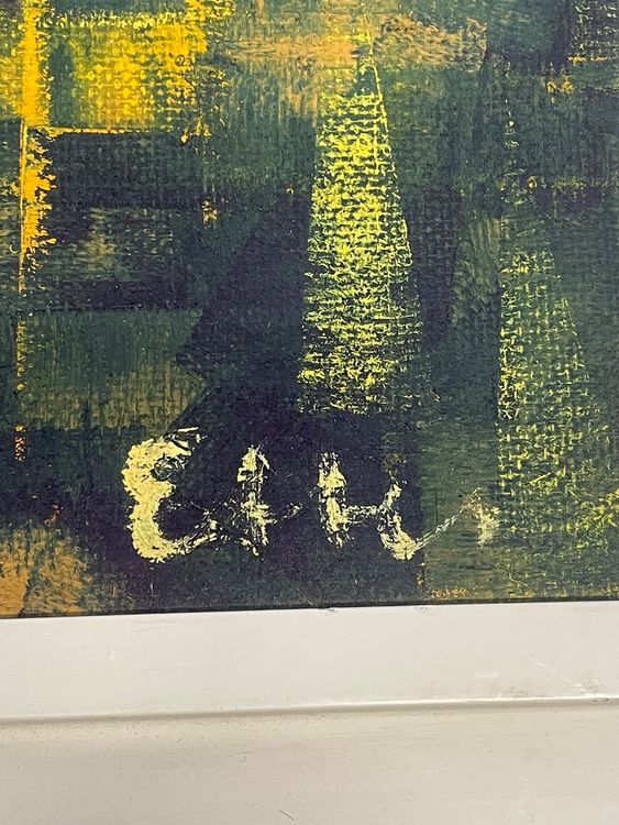 Konkrete Gemälde unleserlich Signiert | Kaufen auf Ricardo