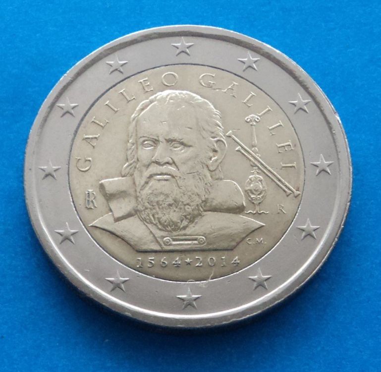 Italien: 2 Euro 450. Geburtstag von Galileo Galilei 2014, SS | Kaufen ...