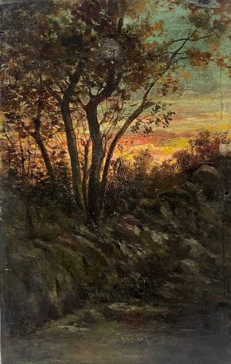 Antikes Wald Szene Gemälde mit faszinierendem Sujet | Kaufen auf Ricardo