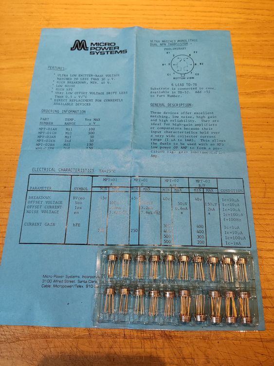 Ultra-Matched-Transistor-Pair MPT-02FH | Kaufen auf Ricardo