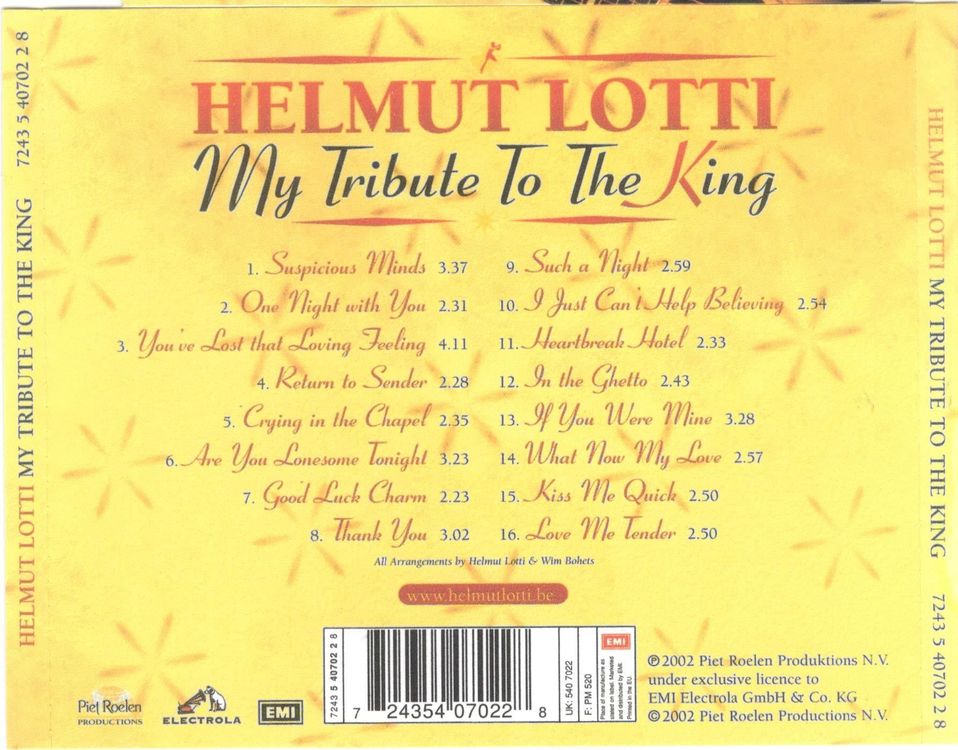 Helmut Lotti My Tribute To The King CD (Gebraucht) in St. Margarethen TG für CHF 2 – mit ...