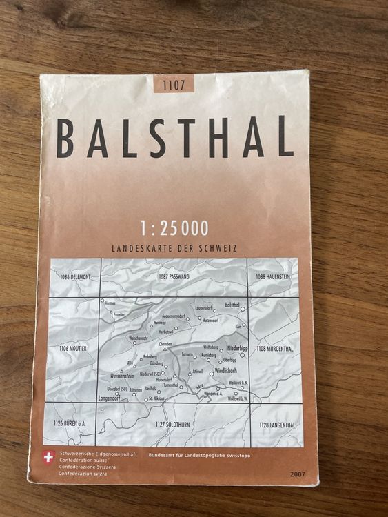 Landkarte Balsthal 1: 25‘000 (Gebraucht) in Biberist für CHF 1 – mit Lieferung auf Ricardo kaufen