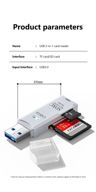 USB 3.0 Card Reader Kartenleser MicroSD TF Karte, weiss (Neu und ...