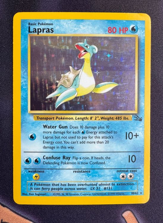 Lapras Holo EN Fossil 10/62 (Gebraucht) in Niederhasli für CHF 18 – mit ...
