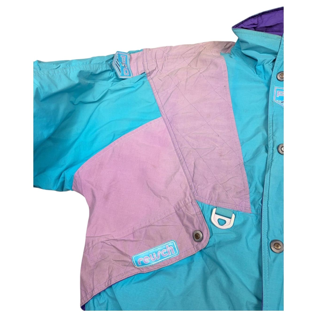 Veste de ski Vintage Pro-AM Reusch turquoise et rose - M (Neuf (Voir ...