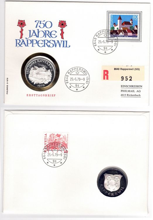 Numisbrief, 750 Jahre Rapperswil pièce 999,9 (Gebraucht) in La Tour-de-Peilz für CHF 12 – mit ...