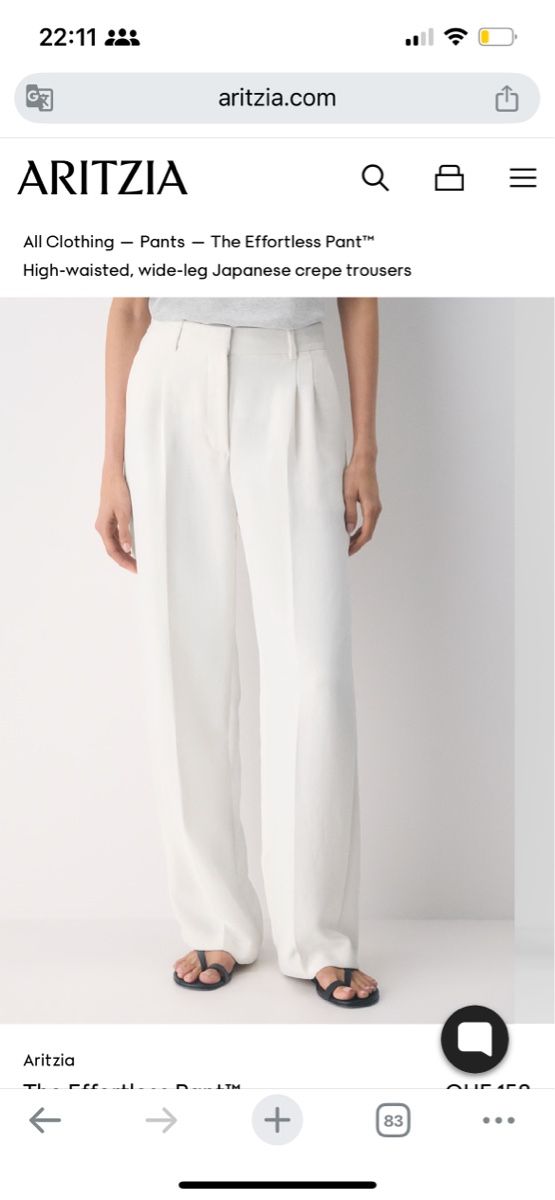 Aritzia, Effortless Pant, curve fit, size 8, NEW (Neu (gemäss ...