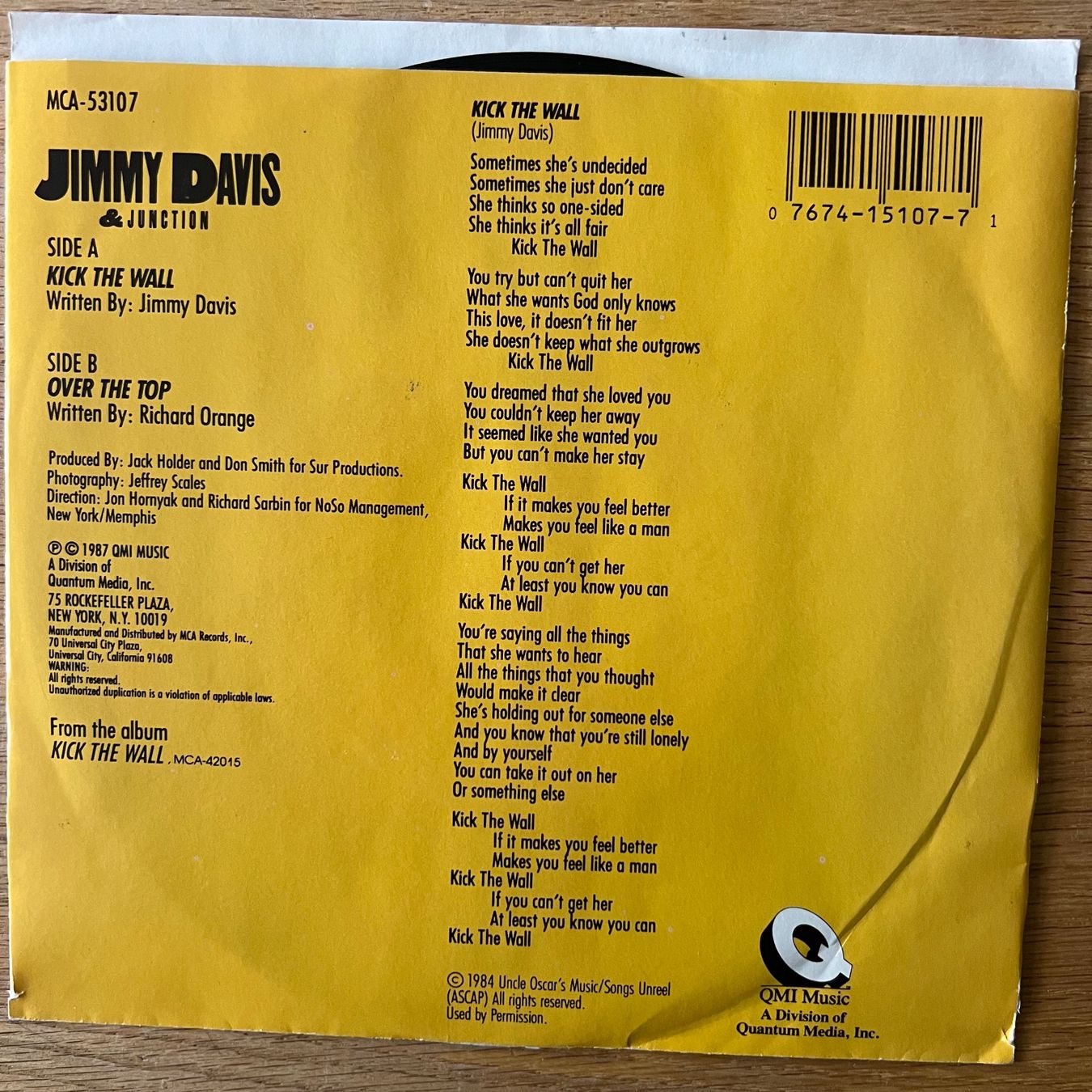 Jimmy Davis & Junction - Kick The Wall / 1. US-Press. 1987 (Gebraucht ...