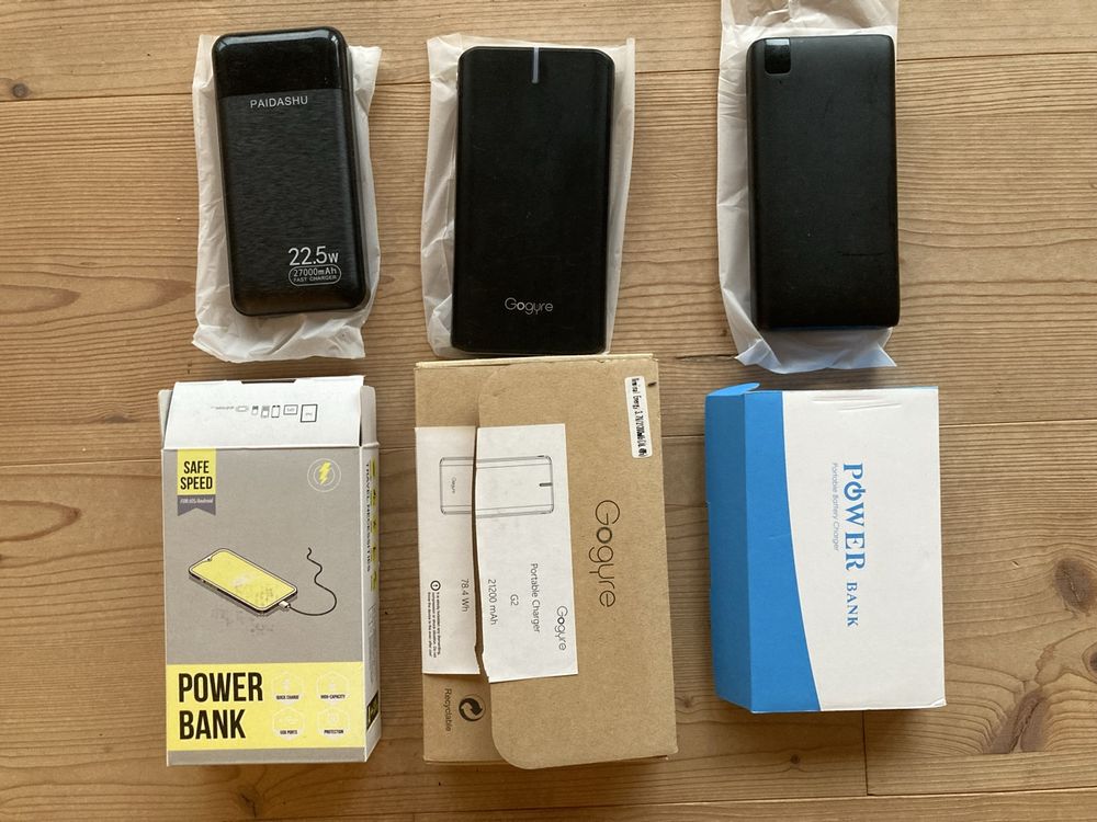 3 Stk. Powerbank: 27000mAh, 26800mAh und 21200mAh Power Bank (Gebraucht ...