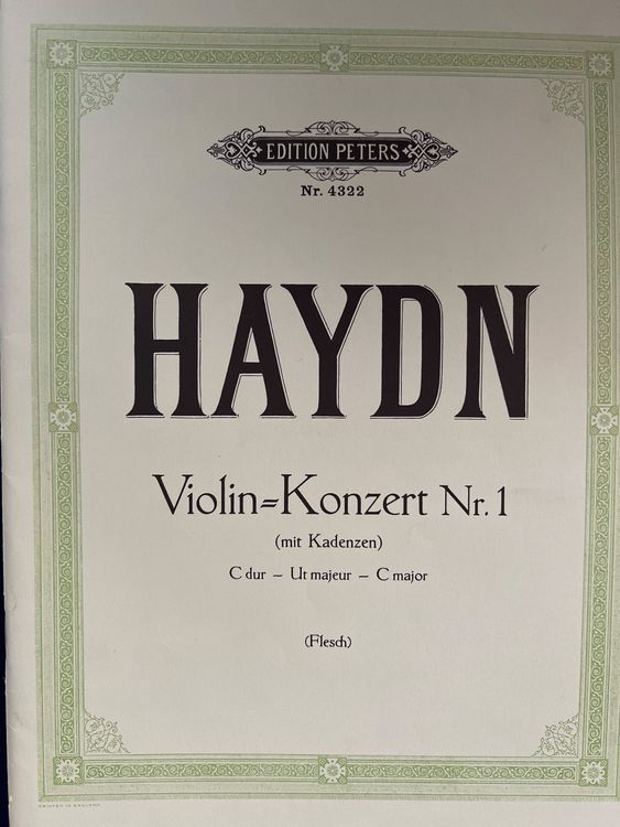 Noten -Geige u. Klavier -Haydn- Violinkonzert No1+ Kadenzen (Gebraucht ...