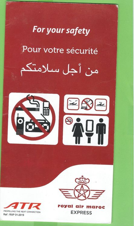 Royal Air Maroc Express, Safety Card, , (Gebraucht) in Zürich für CHF 4 ...