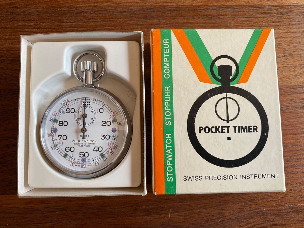 Vintage Pocket Timer/Stoppuhr Swiss Made Julius Nelson 1969 | Kaufen ...