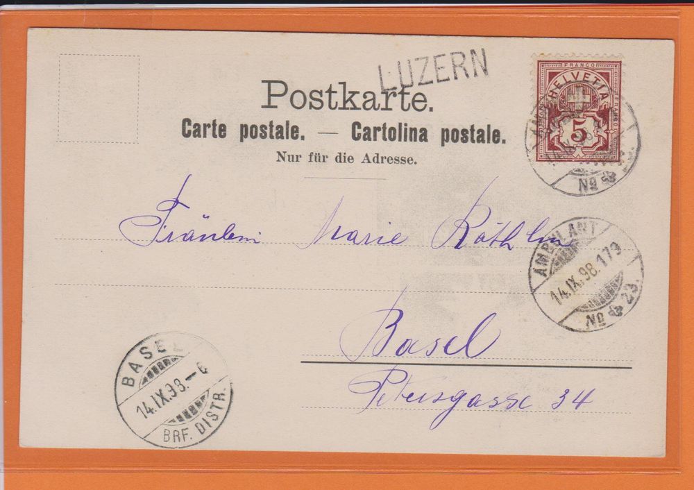 Interlaken - alte Mehrbild -Ansichtkarte gestempelt 1898 (Gebraucht) in Vitznau für CHF 12 – mit ...