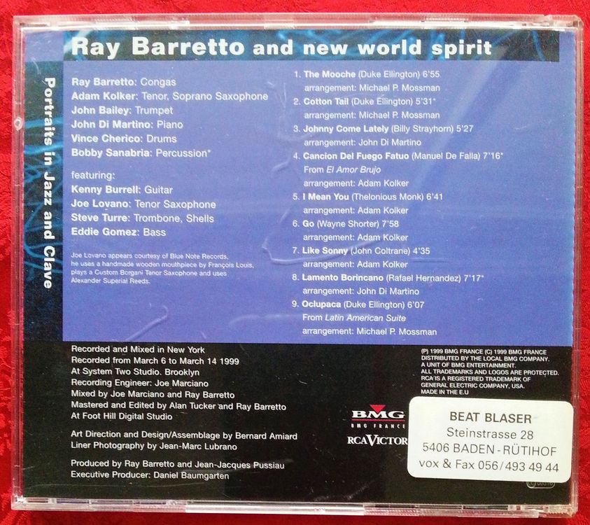 CD Ray Barretto – Portraits in Jazz and clave, 1999 (Gebraucht) in ...