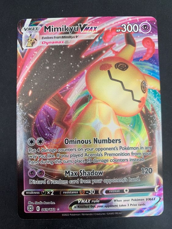 Mimikyu Vmax 69/172 carte Pokémon | Kaufen auf Ricardo