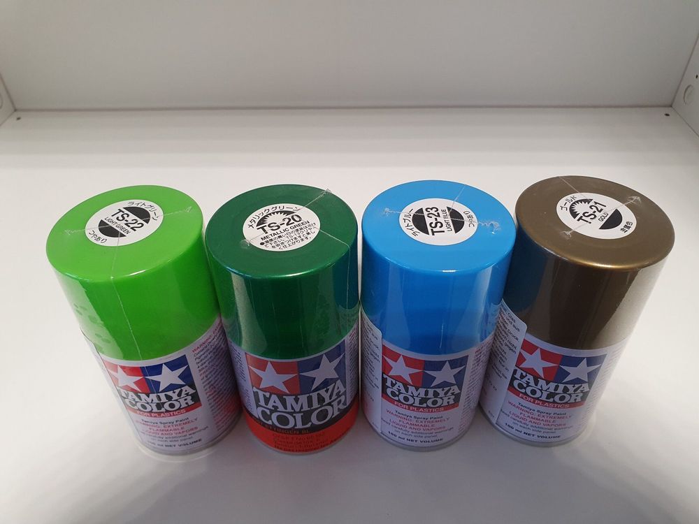 Tamiya Spray TS-23, TS-22, TS-21, TS-20 (Neu und originalverpackt) in ...