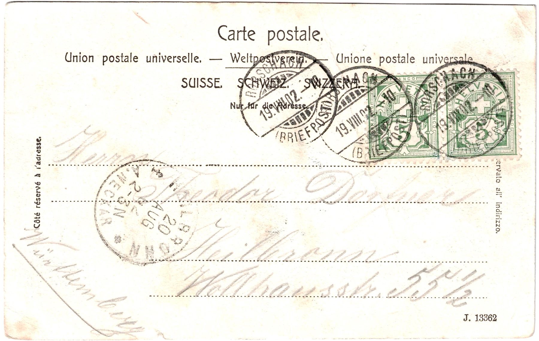 RORSCHACH - "Rath-Haus" an der Hauptstrasse ca. 1900 (SG) (Gebraucht) in Oberdorf BL für CHF 4. ...