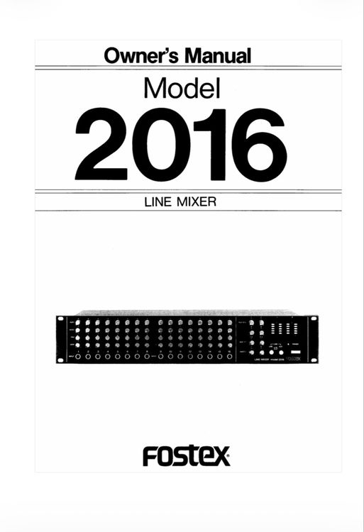 Fostex Model 2016 Line Mixer (Gebraucht) in Gunzwil für CHF 190 – mit ...