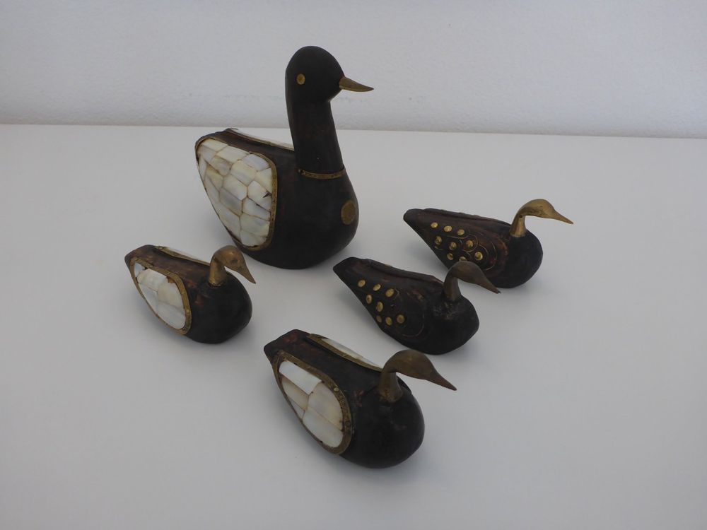 Vintage 5 Enten mit Messing Beschläge und Perlmutt (Gebraucht) in ...