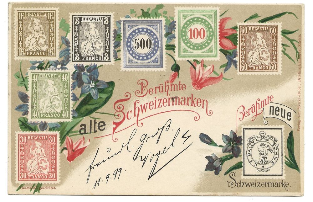 Alte Schweizer Briefmarken sitzende Helvetia Litho - 1899 ! | Kaufen auf Ricardo