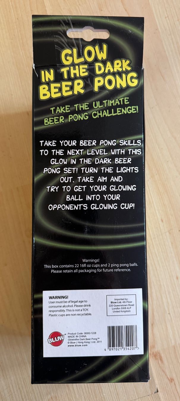 Trinkspiel - "Glow In The Dark" Beer Pong (Neu (gemäss Beschreibung ...