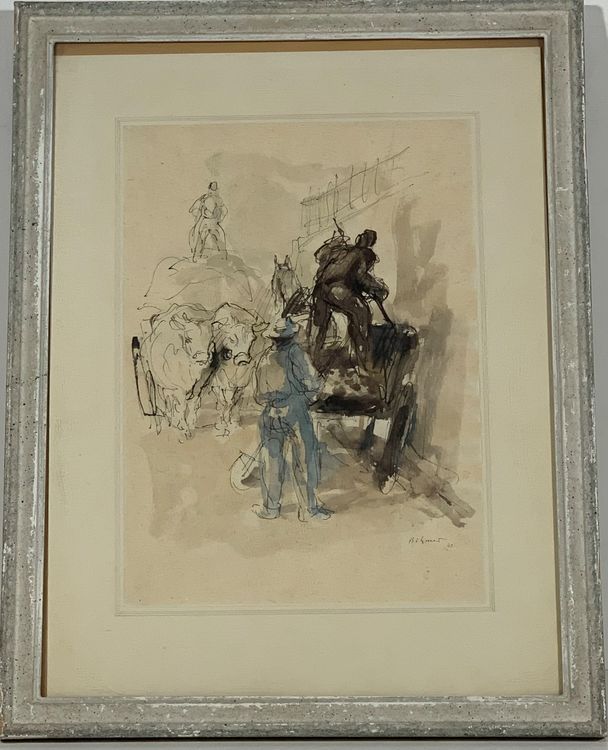 20‘er Jahre Aquarell /Tuschzeichnung unleserlich Signiert | Kaufen auf Ricardo