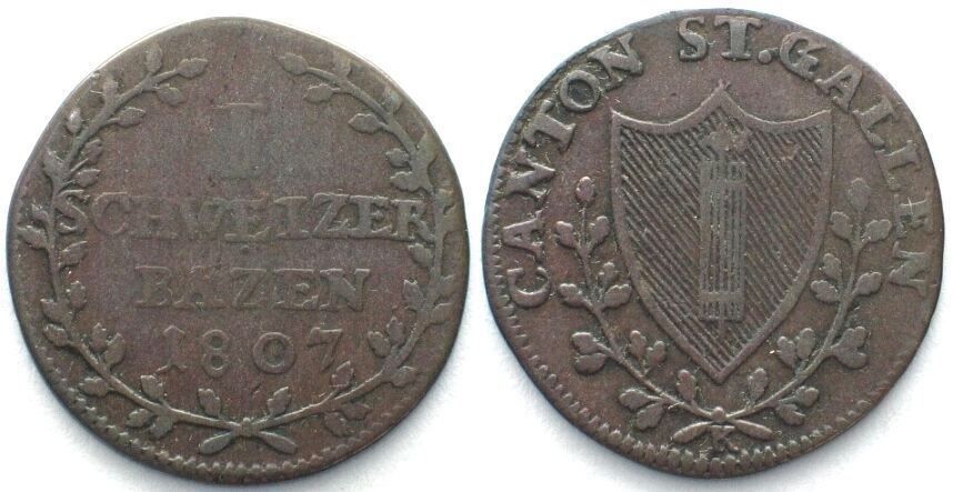 SG 1 Batzen 1807 SCHWEIZER BAZEN Billon (Gebraucht) in für CHF 58 – mit ...