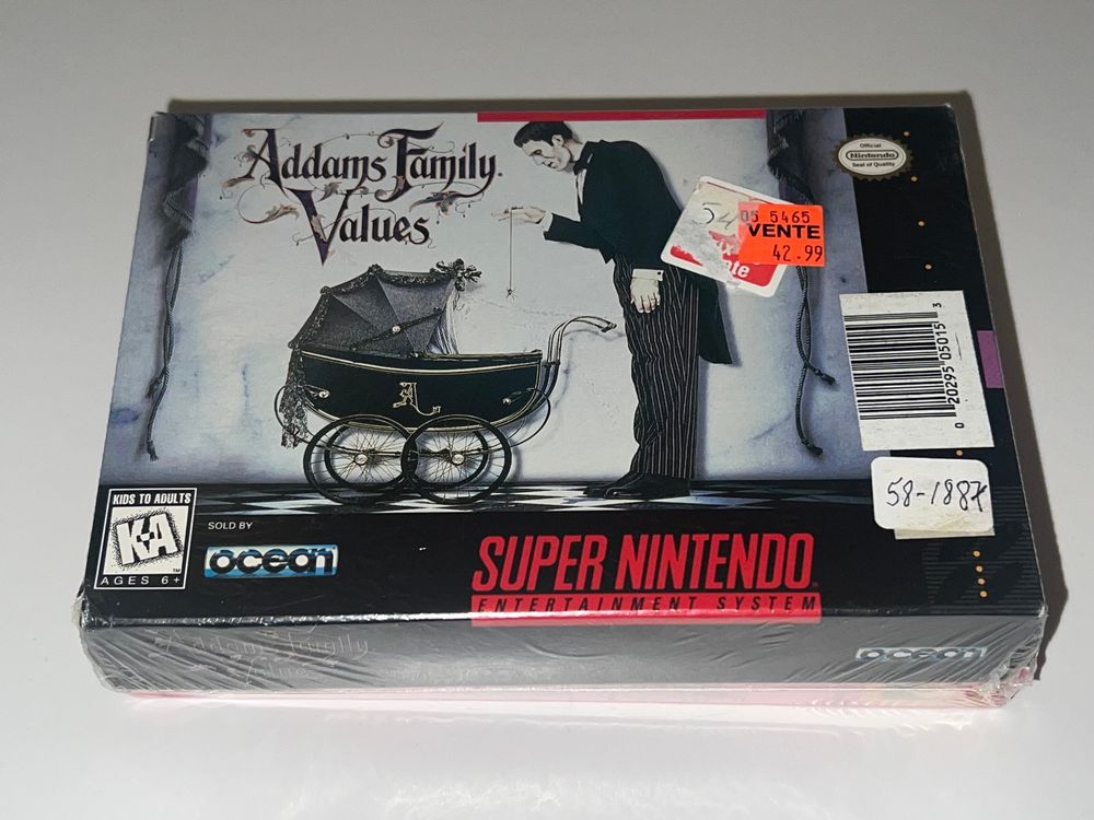 SNES Spiel - Addams Family Values + VHS (OVP/USA) [SEALED?] (Neu ...
