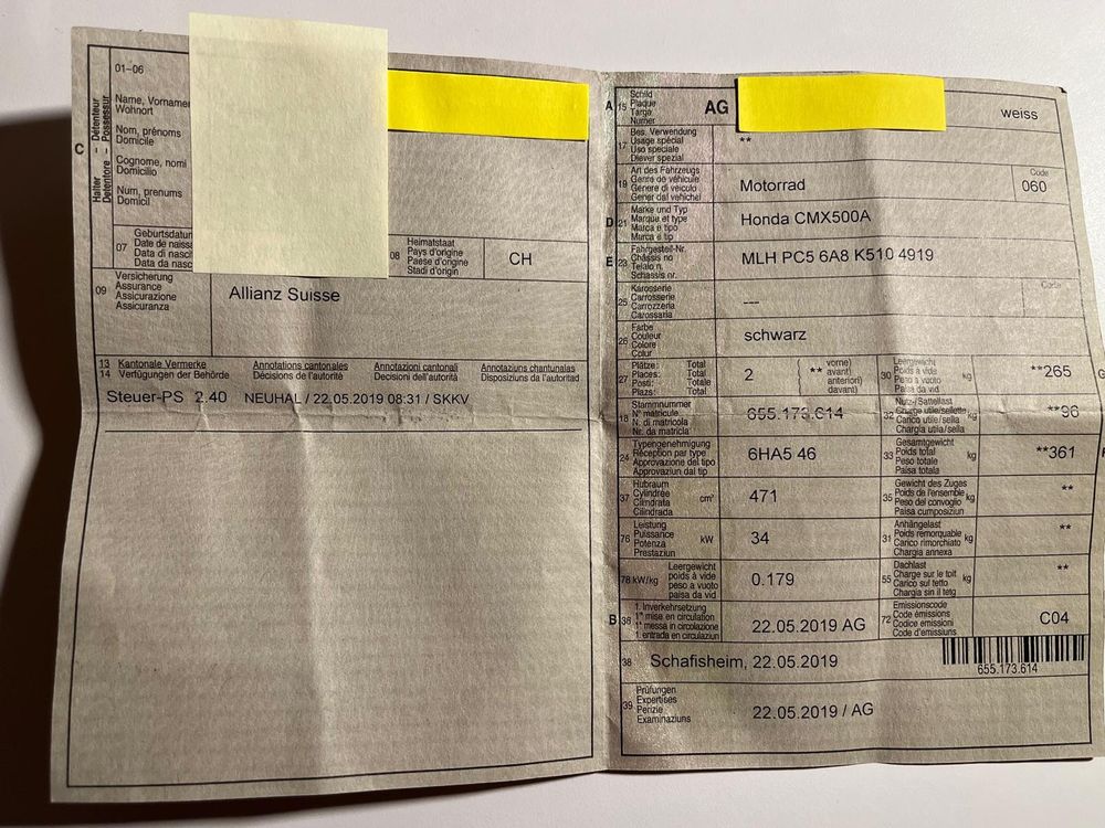 Honda Rebel CMX 500A, Jg. 2019, Top Zustand, wenig Kilometer (Gebraucht) in Tegerfelden für CHF ...