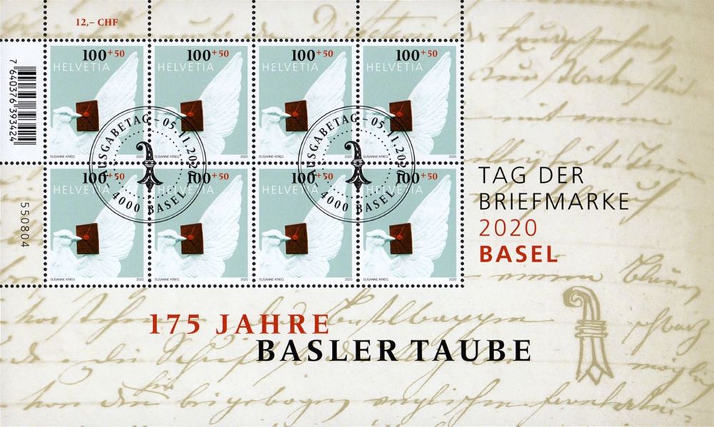 Kleinbogen Tag der Briefmarke 2020 Basel ES - Basler Taube | Kaufen auf ...