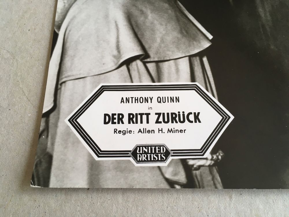 🟡ORIGINAL Movie Plakat - der Ritt zurück Anthony Quinn 1957 (Gebraucht ...