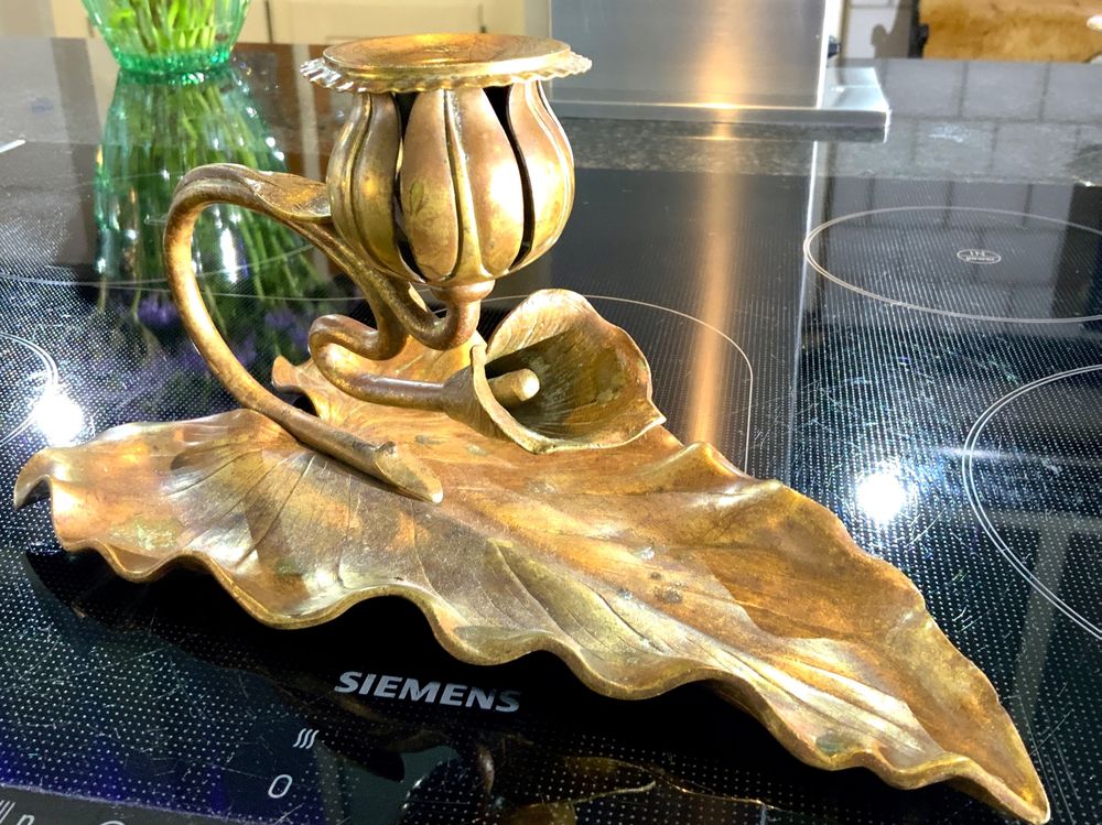 JUGENDSTIL KERZENHALTER BRONZE FRANKREICH UM 1900, TOLL | Kaufen auf Ricardo