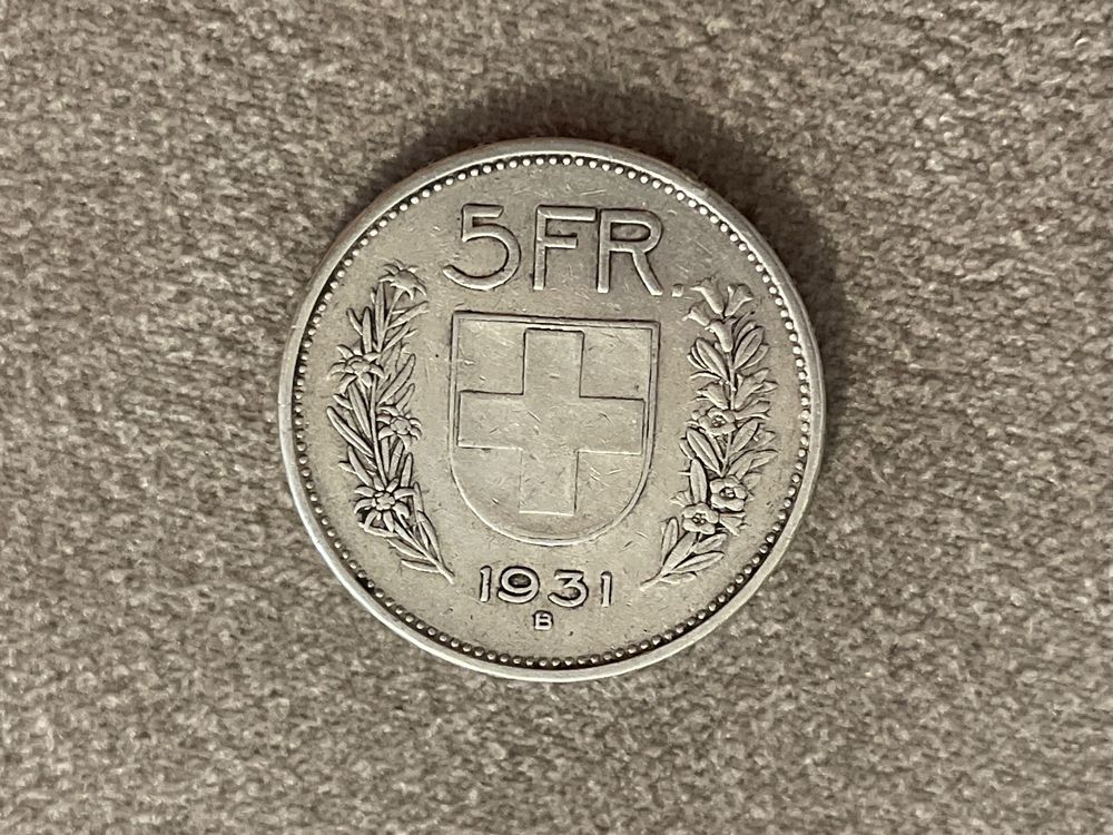5 FRANKEN 1931 SILBERMÜNZE (Gebraucht) in Elsau für CHF 8 – mit Lieferung auf Ricardo kaufen