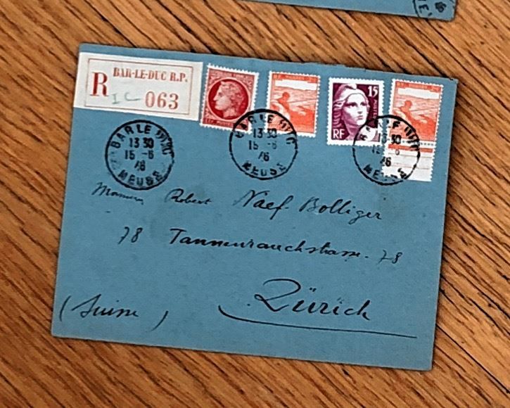 schöner R-Brief in die Schweiz 1948 (Gebraucht) in Lufingen für CHF 4.1 – mit Lieferung auf ...