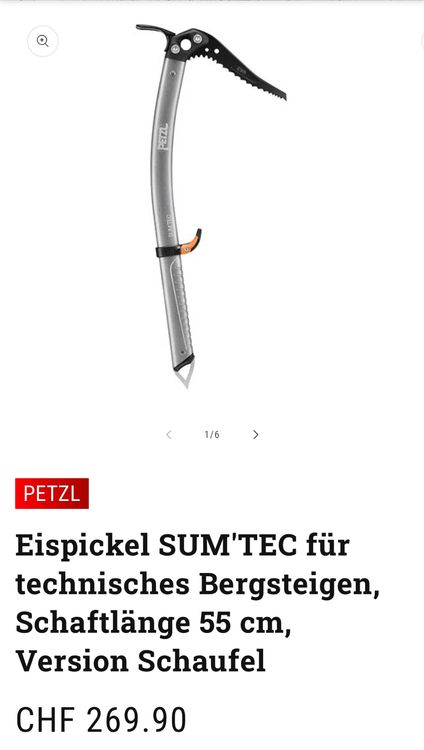 Petzl Eispickel SUM'TEC - NEU (Neu (gemäss Beschreibung)) in Altendorf ...
