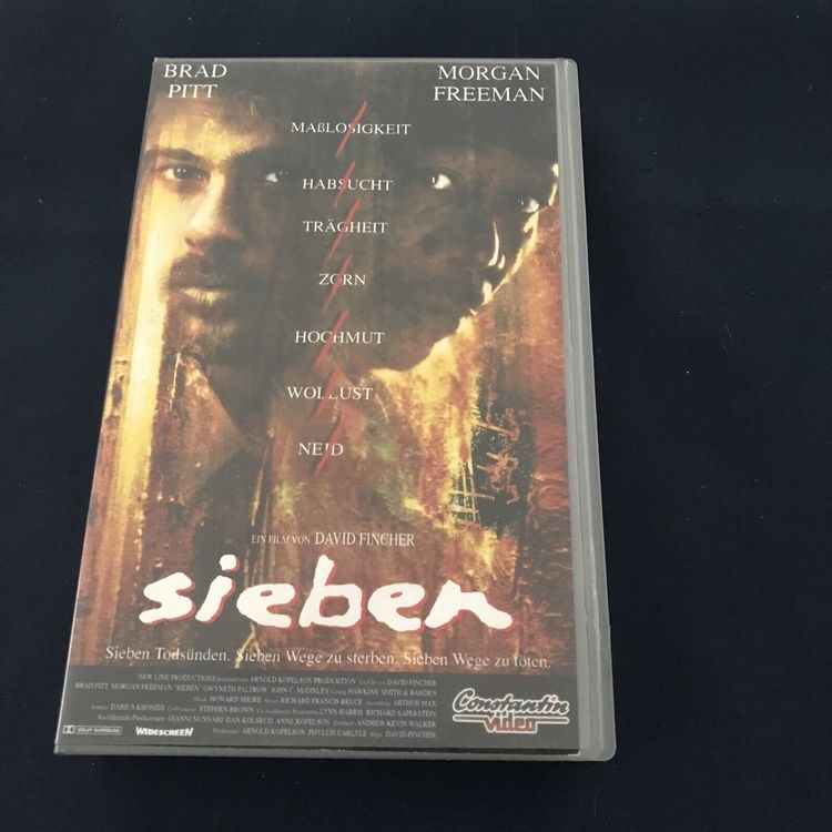 sieben mit Brad Pitt und Morgan Freeman VHS Constantin 1332 (Gebraucht ...