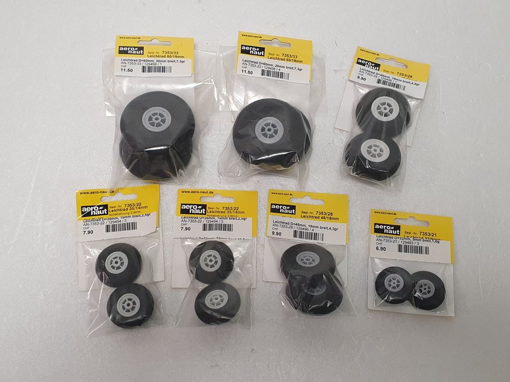 Rad Set für Modellflieger, Moosgummi, versch. Durchmesser | Kaufen auf ...