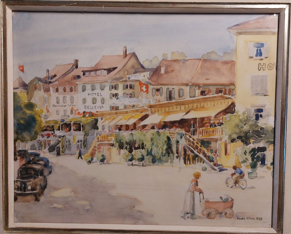 Orginal Aquarell Oscar Weiss 1882 - 1965 | Kaufen auf Ricardo