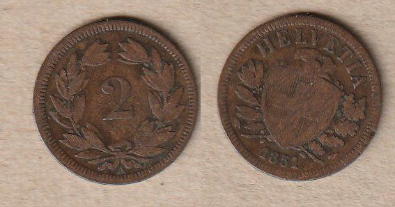 Schweiz, 2 Rappen 1851 (Gebraucht) in Allschwil für CHF 3.1 – mit Lieferung auf Ricardo kaufen